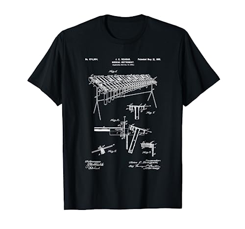 Marimba Blueprint Vintage Patente Instrumento Marimba Camiseta ...